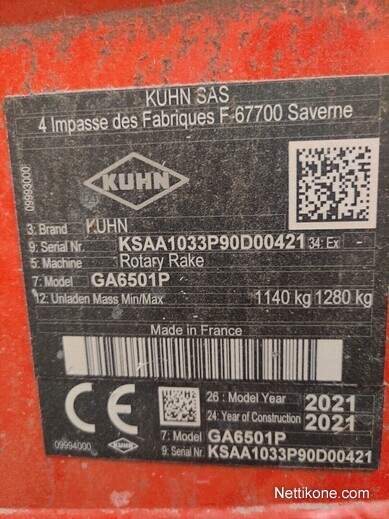 Kuhn GA6501 P hay and forage machines, 2021 - Nettikone